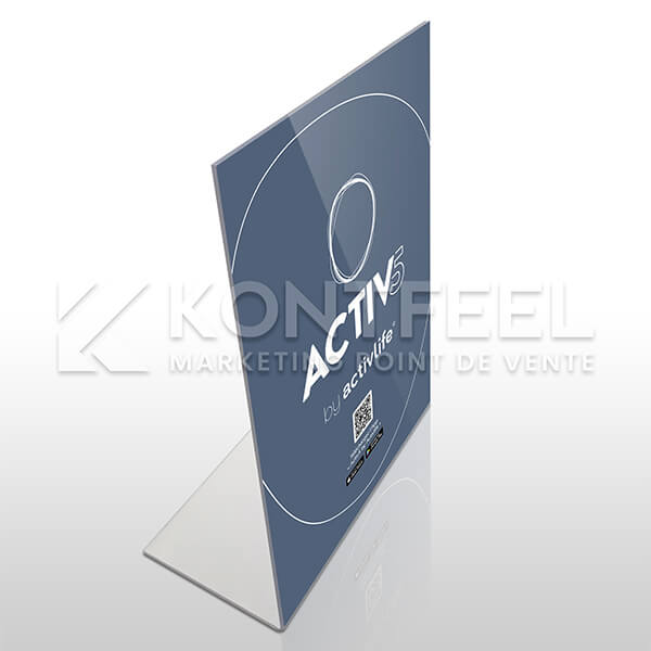 PLV Plexiglass: le Présentoir plastique sur mesure et imprimé en HD